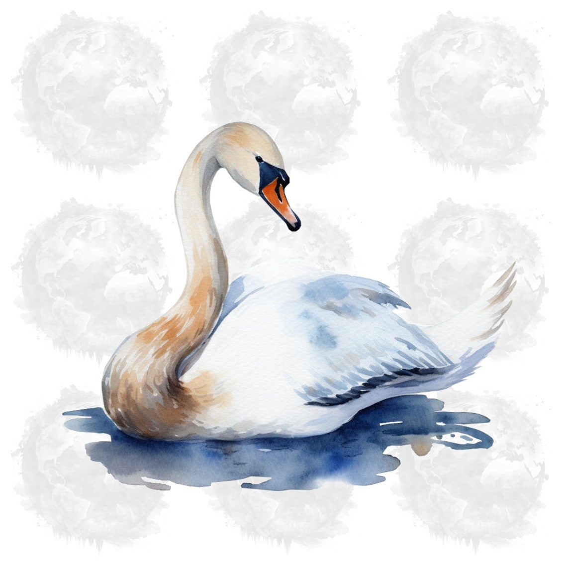 Swan Art, Watercolor Swan Clipart, Watercolor Swans, Swan Clipart ...