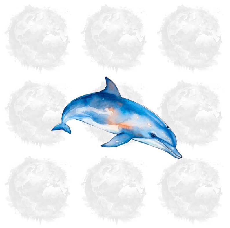 Dolphin Art, Watercolor Dolphin Clipart, Watercolor Dolphins, Dolphin ...