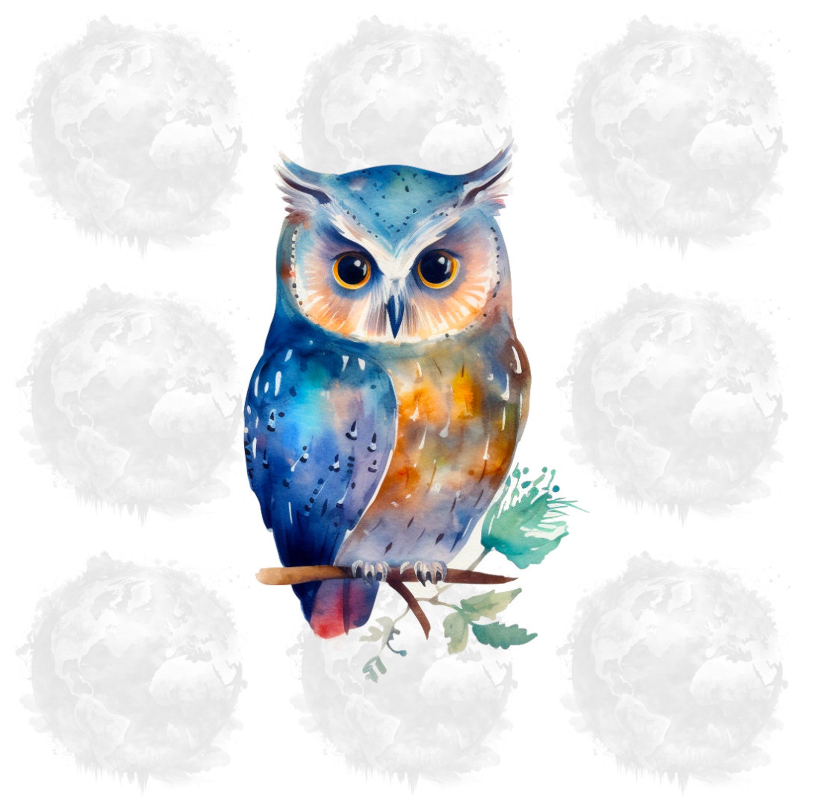 Owl Art, Watercolor Owl Clipart, Watercolor Owls, Owl Clipart, Animal ...