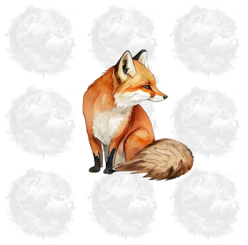 Fox Art Watercolor Fox Clipart Watercolor Foxes Fox - Etsy