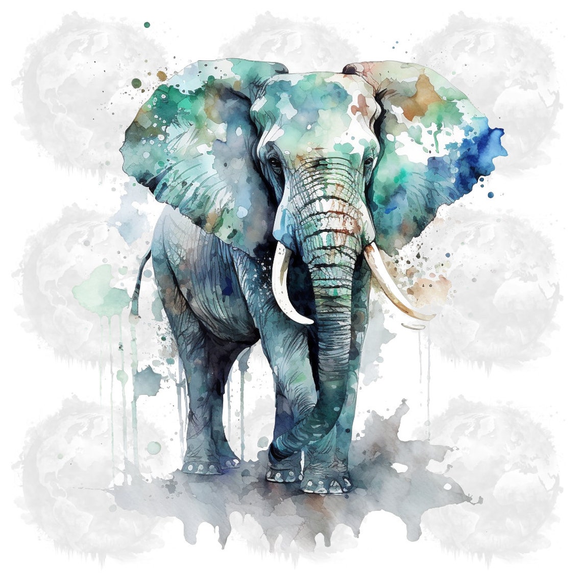 Elephant Art, Watercolor Elephant Clipart, Watercolor Elephants ...