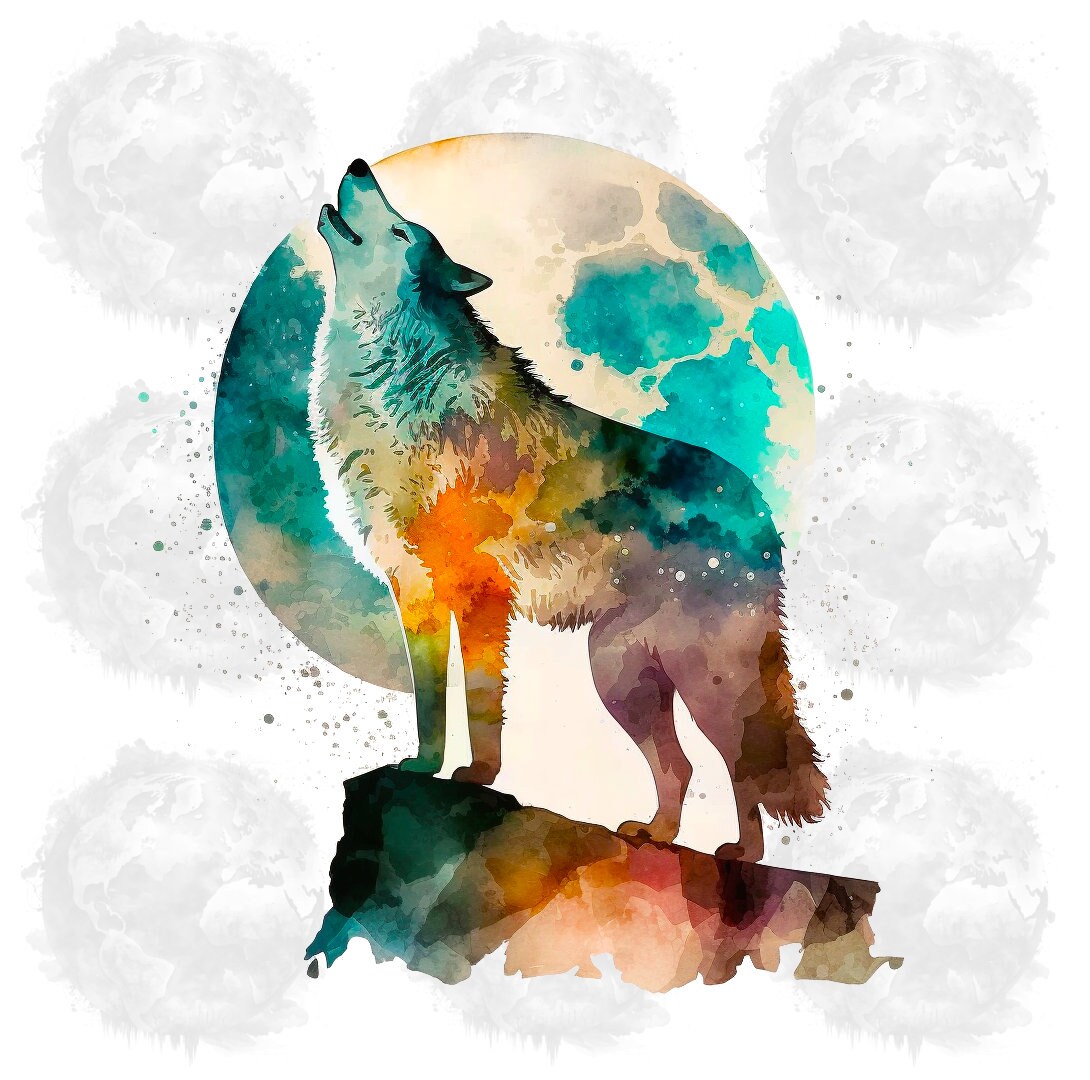 Wolf Art, Watercolor Wolf Clipart, Watercolor Wolves, Wolf Clipart ...