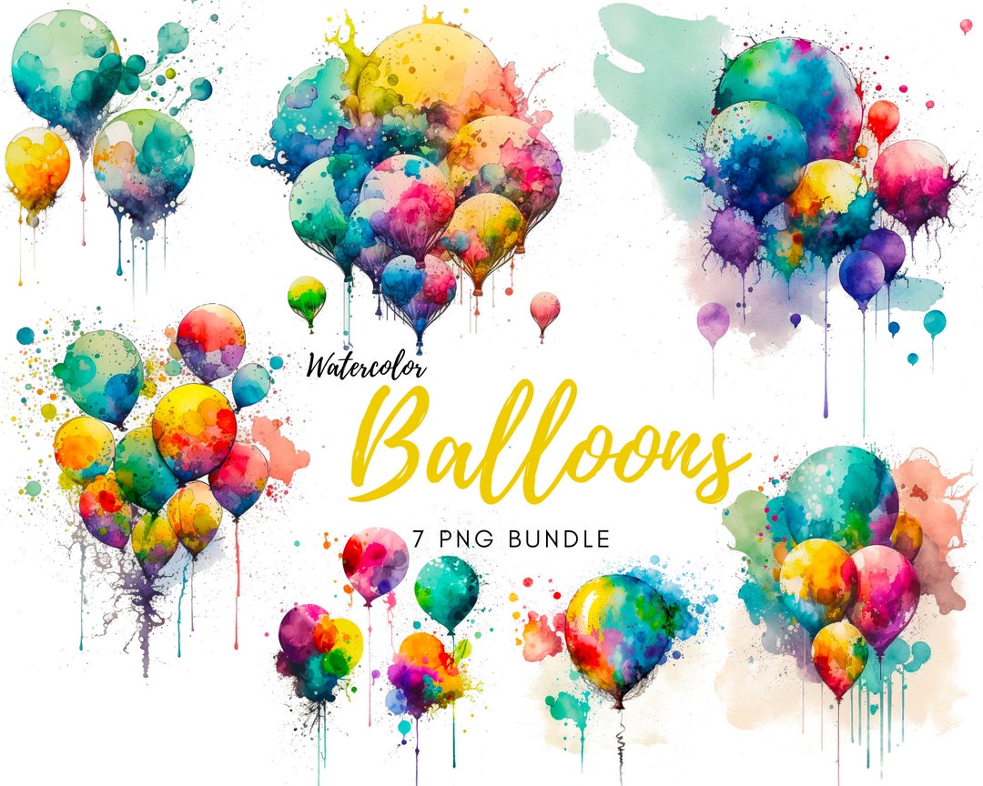 Balloon Art Watercolor Balloon Clipart Watercolor Balloons - Etsy
