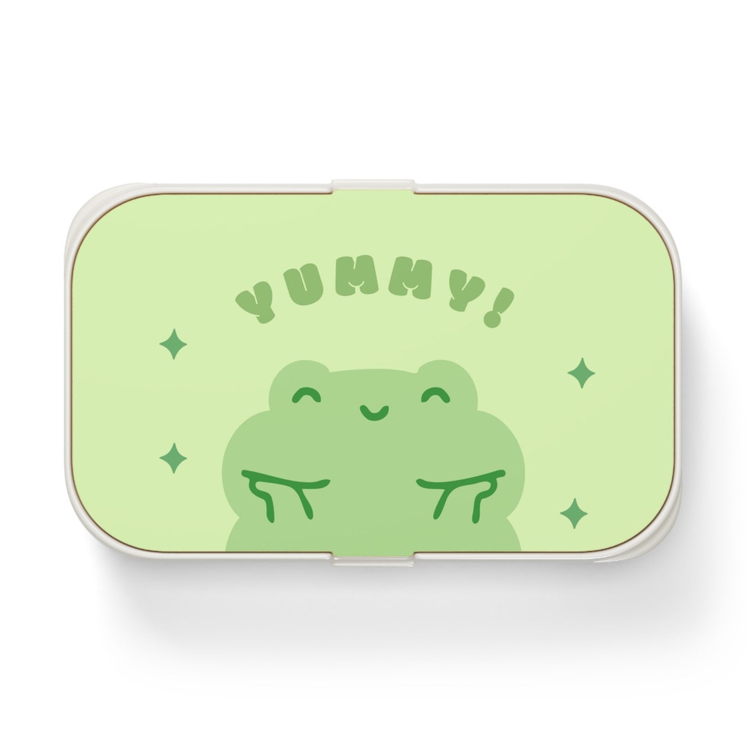 Frog Bento Lunch Box for Adults, Cute Green Adult Japanese Lunch, Wood ...