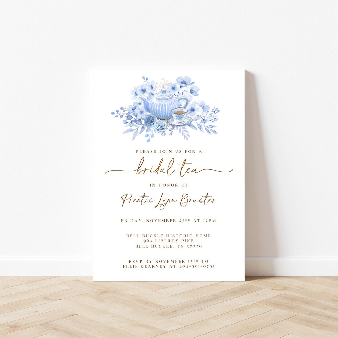 PRINTED Bridal Tea Party Invitation, Bridal Tea Invitation, Bridal ...