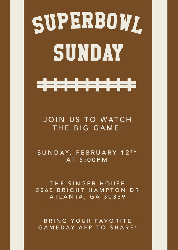 Super Bowl Invitation Idea
