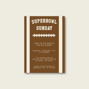 DIGITAL Super Bowl Party Invitation, Super Bowl Invitation, Football ...