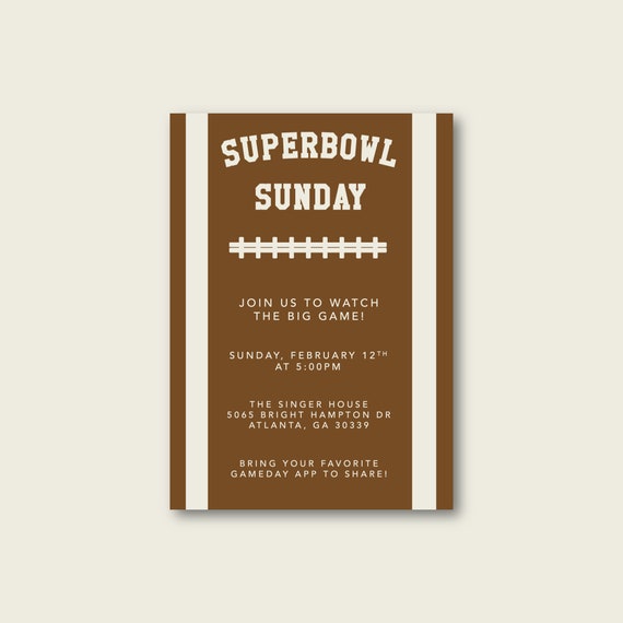 Super Bowl Party Invitation Templates