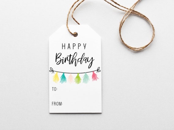 Gift Tag Happy Birthday Gift Tag Happy Birthday Enclosure | Etsy