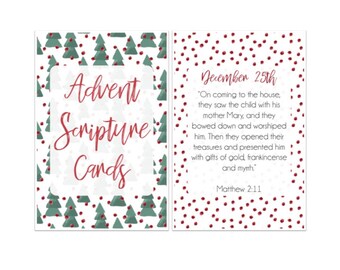 Advent Scripture Cards - Etsy