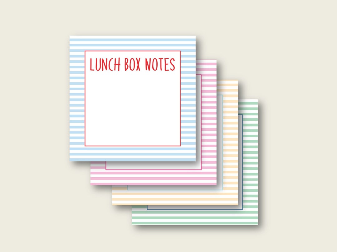 Lunchbox Notepad, School Notepad, Lunchbox Note, Lunchbox Letter, Back ...