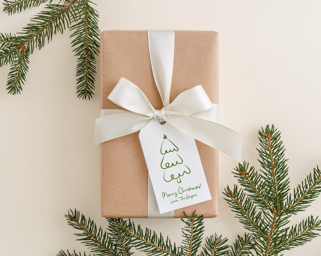 PRINTED Personalized Christmas Gift Tag, Holiday Gift Tag, Christmas ...