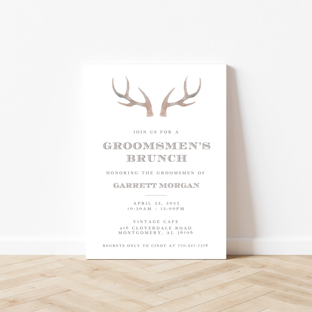 Hunting Themed Invitation, Antler Invitation - Etsy