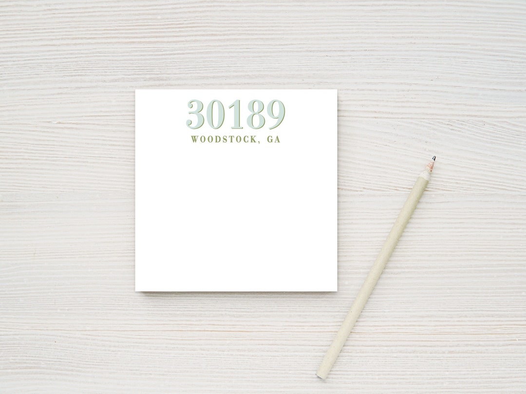 CUSTOM COLOR Housewarming Notepad, Zip Code Notepad, New Homeowner Gift ...