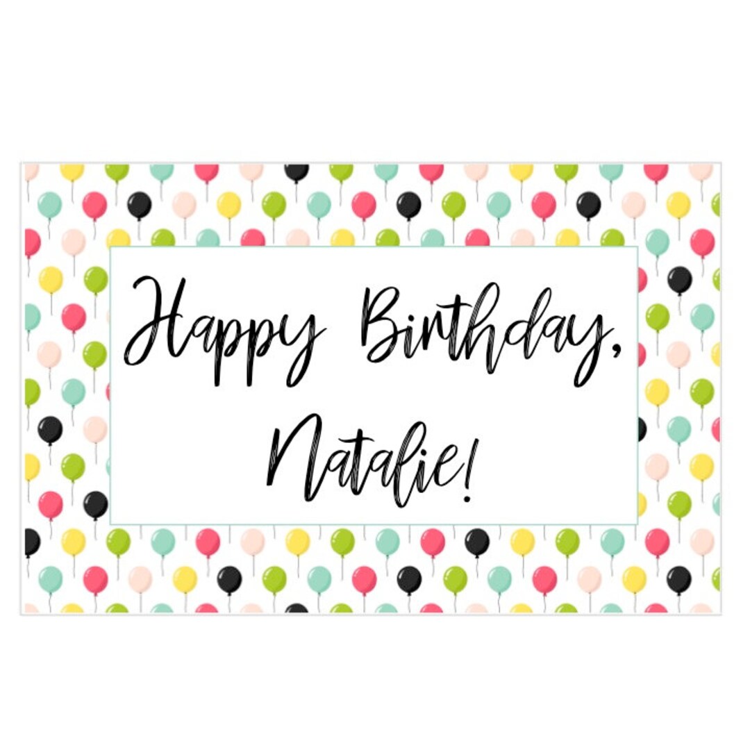 Birthday Placemat, Personalized Placemat, Name Placemat, Happy Birthday ...