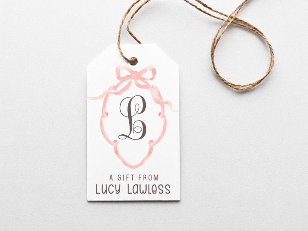 Gift Tag, Personalized Gift Tag, Monogram Crest Tag, Personalized Crest ...