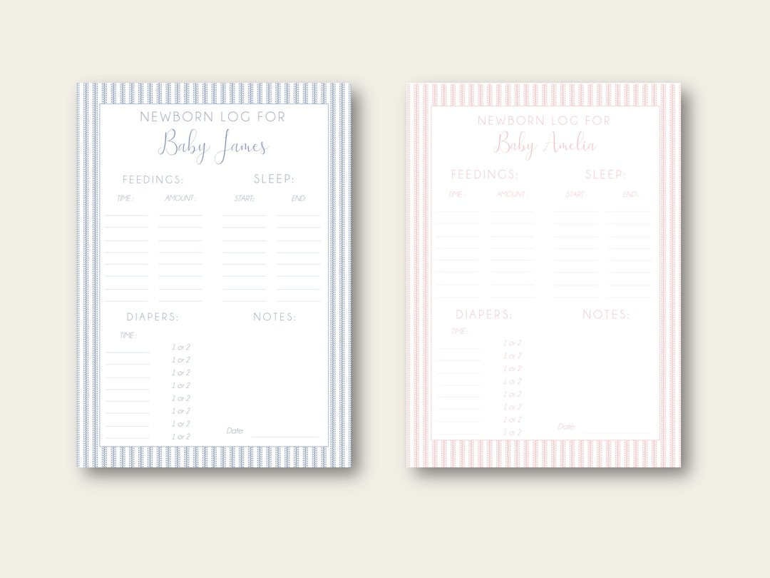 PERSONALIZED Newborn Baby Log Notepad, Newborn Log, New Mom Gift, New ...