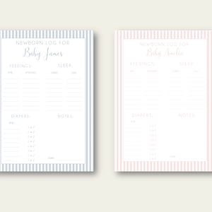 PERSONALIZED Newborn Baby Log Notepad, Newborn Log, New Mom Gift, New ...
