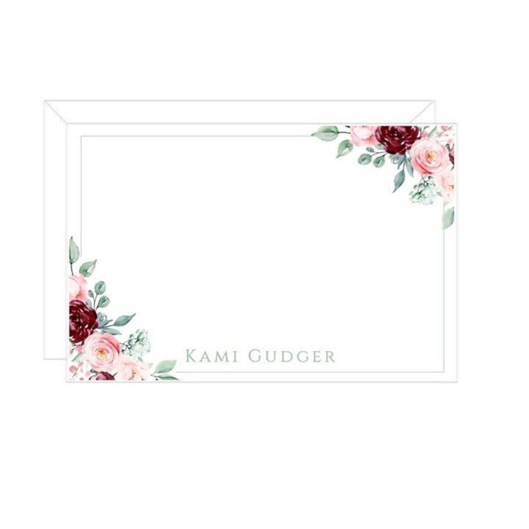 Personalized Stationery, Thank You Notes, Personalized Notecards, Flat ...