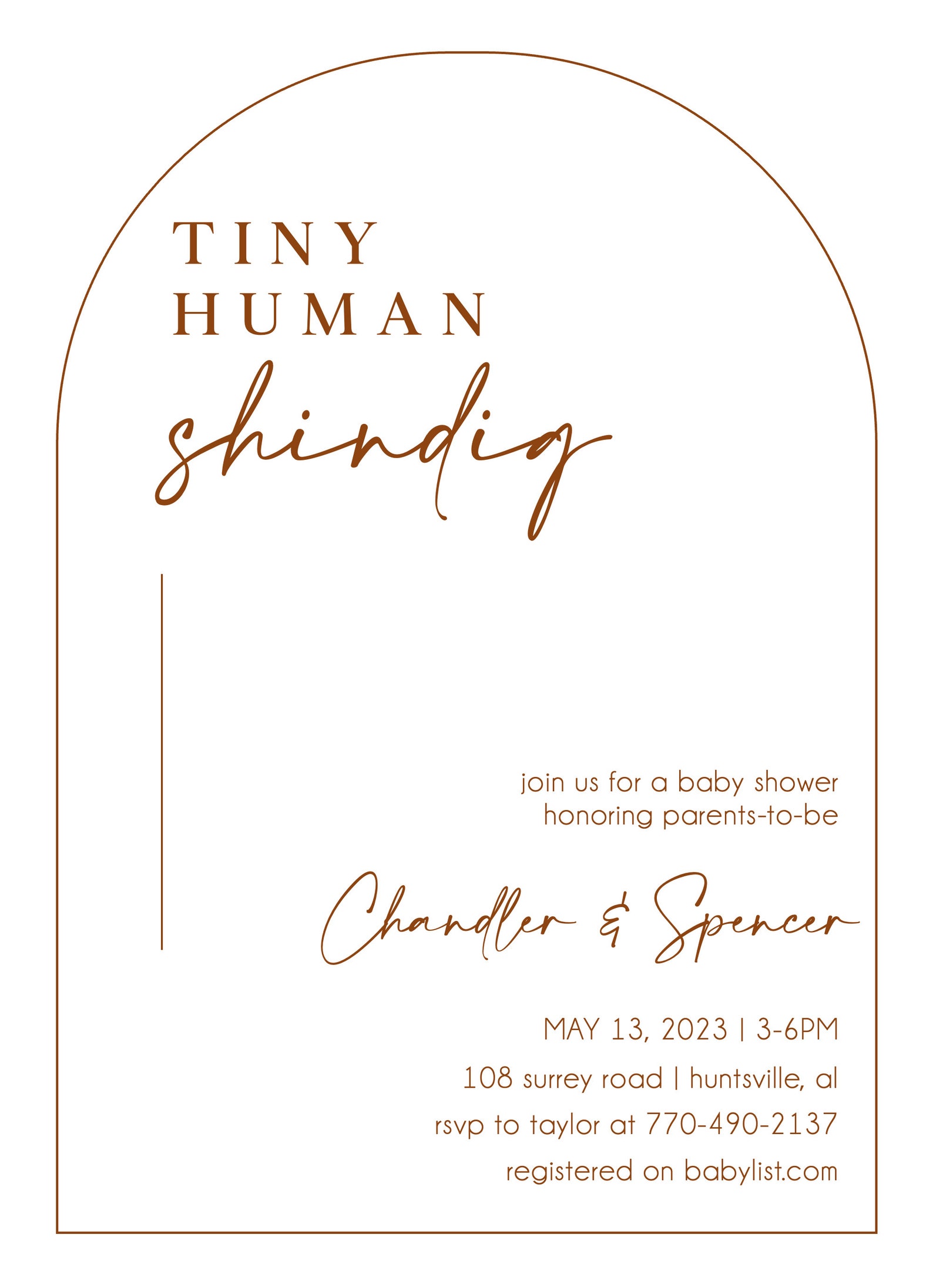 Tiny Human Shindig Invitation, Baby Sprinkle Invitation, Baby Shower ...
