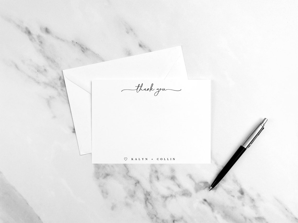 Thank You Notes, Personalized Notecards, Flat Notecards, Thank You Card ...