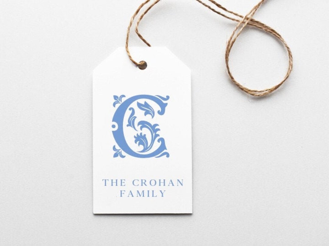 Personalized Gift Tag, Custom Gift Tag, Monogram Gift Tag, Enclosure ...