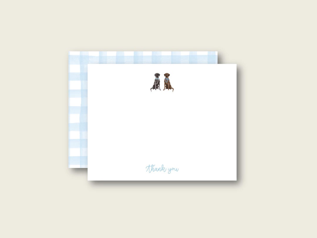 Dog Baby Shower Thank You Note, Dog Stationery, Custom Dog Stationery ...