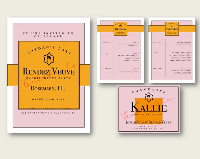 PRINTED OR DIGITAL Rendez-veuve Bachelorette Invitation, Renez-veuve ...