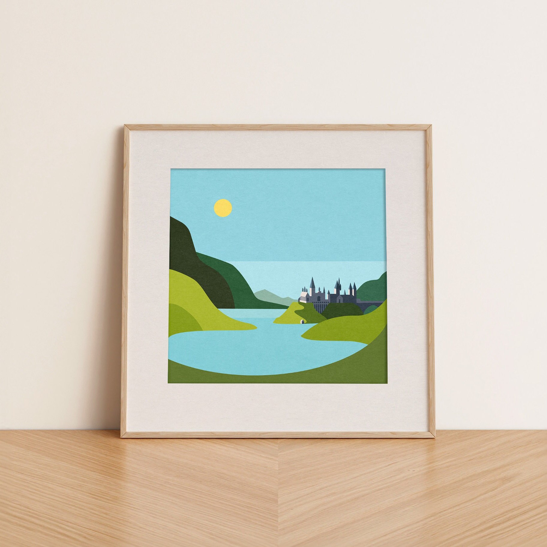 Magic School Castle PRINTABLE Wall Art at Mid Day, Magic Wizard School ...