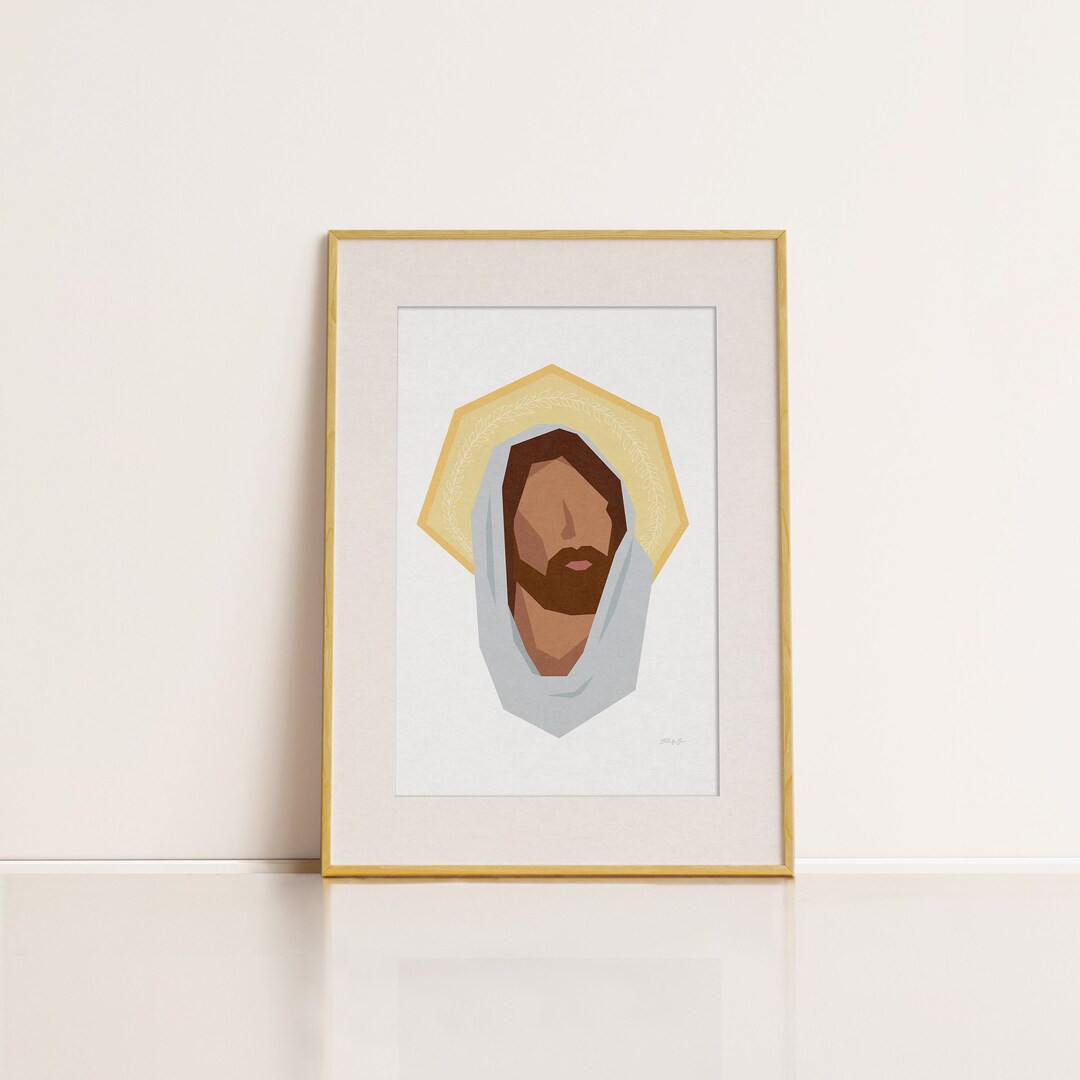 Modern Portrait of Jesus Christ Wall Art, Abstract Christian Art ...