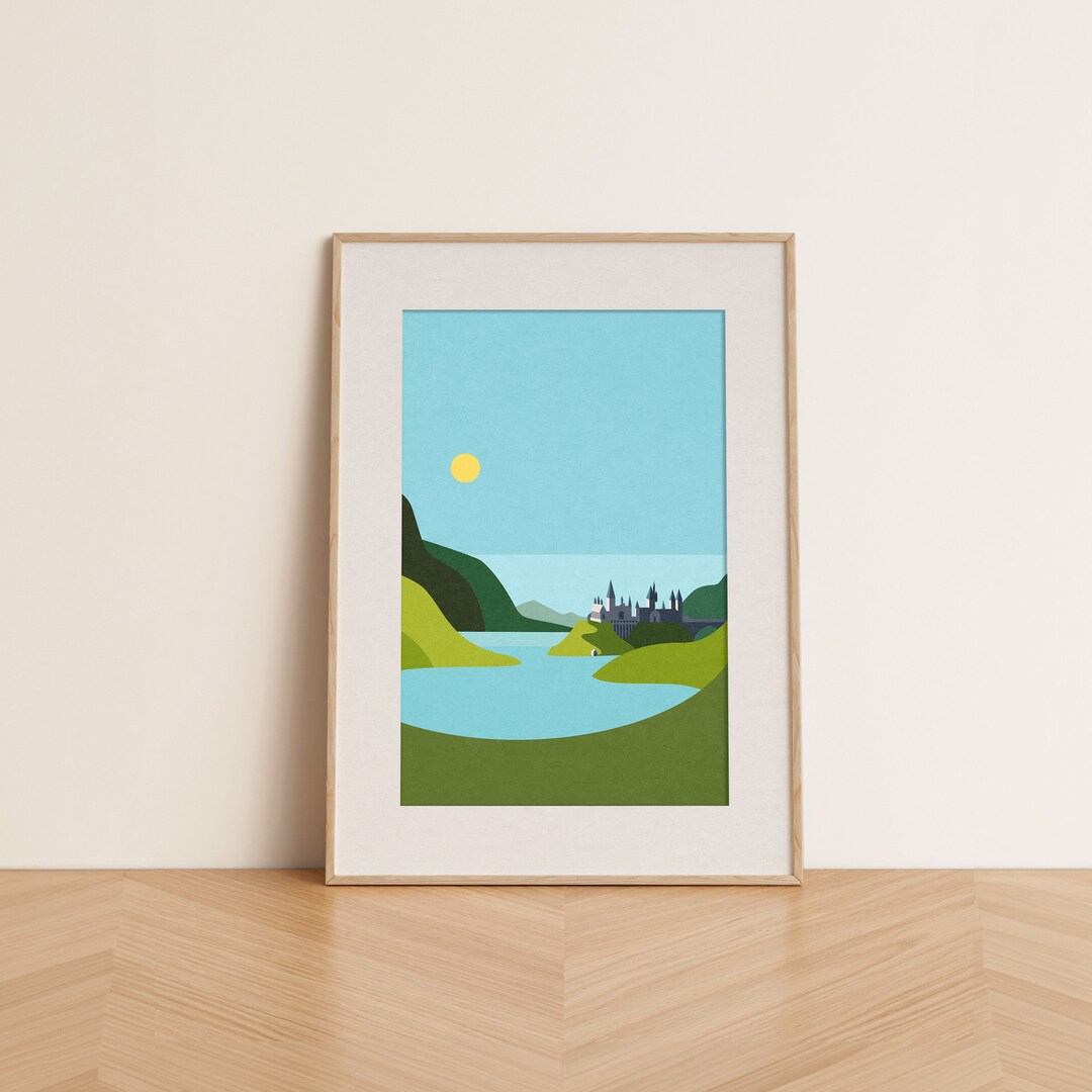 Magic School Castle PRINTABLE Wall Art at Mid Day, Magic Wizard School ...