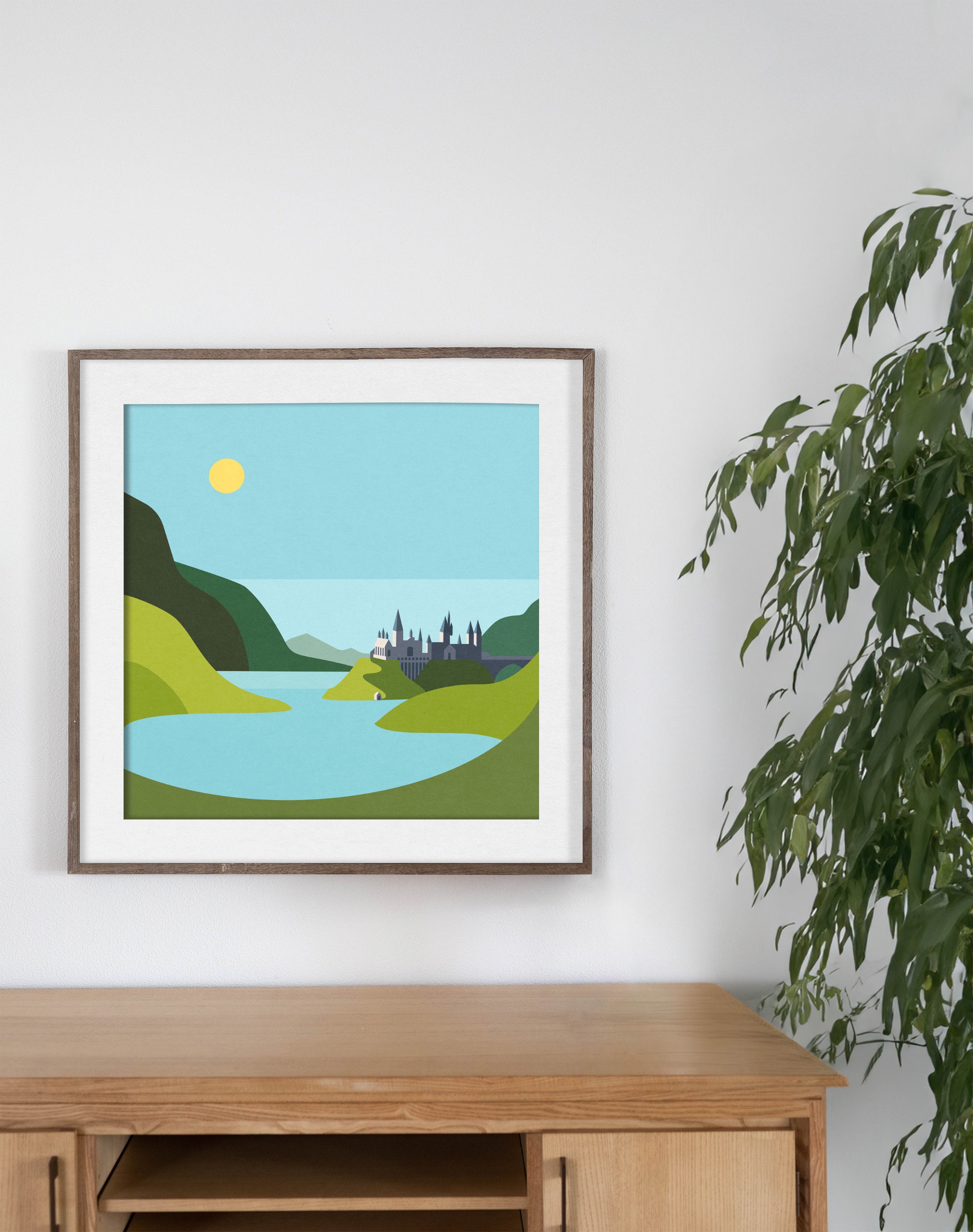 Magic School Castle PRINTABLE Wall Art at Mid Day, Magic Wizard School ...