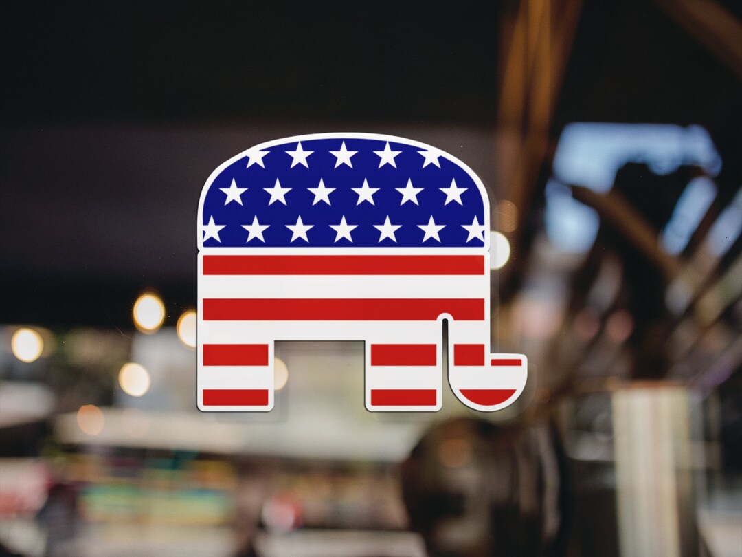 Republican Elephant USA Flag - Window Decal - Trump 2020 - MAGA ...