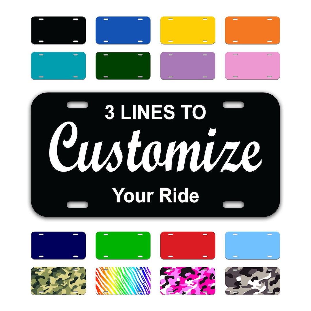Custom License Plate – Personalized Front Car Plate, Mini Plate, Bike ...