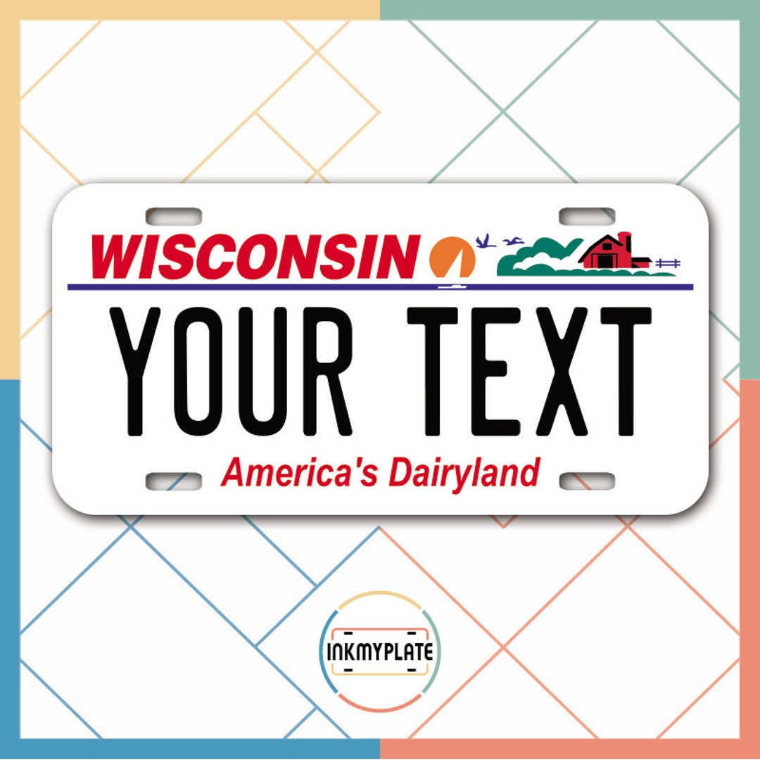Inkmyplate - Personalized WISCONSIN License Plate for Cars, Trucks ...