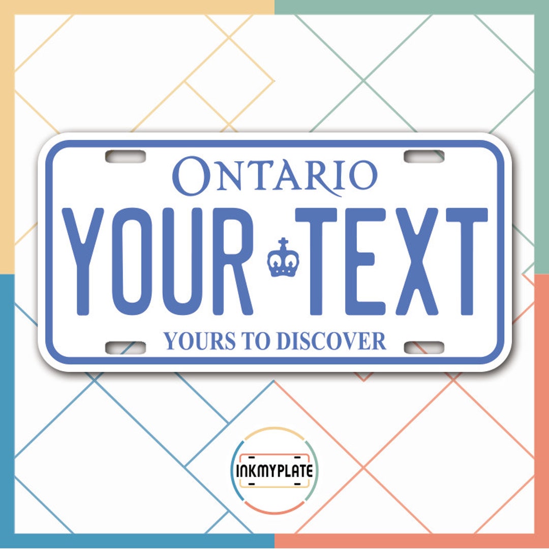 Inkmyplate - Personalized ONTARIO CANADA License Plate for Cars, Trucks ...