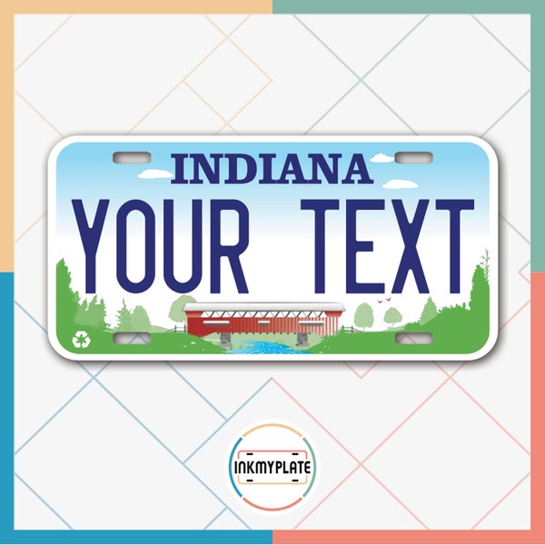 Indiana Personalized License Plate - Etsy