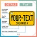 Custom Colombian License Plate for Cars, Trucks, Motorcycles, Bicycles ...