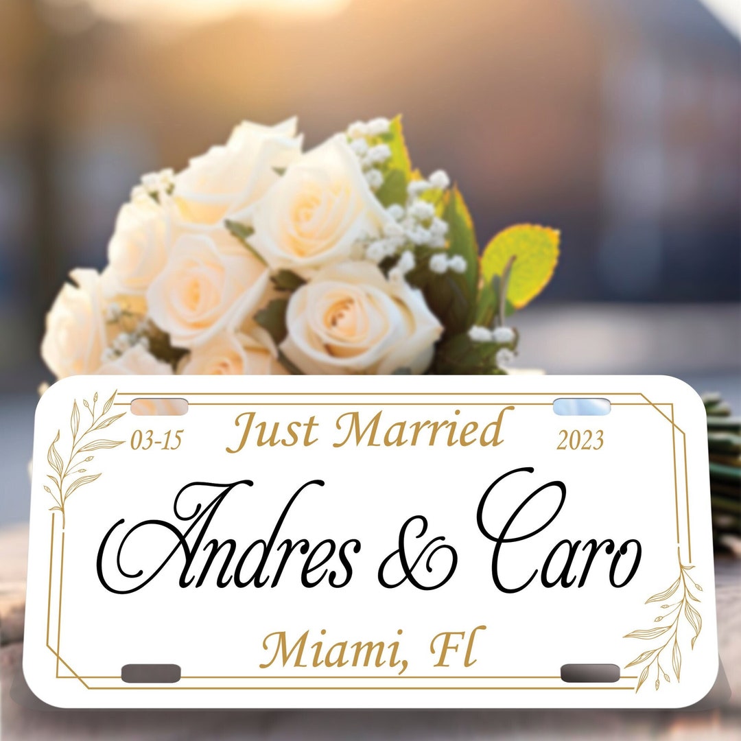 Custom Wedding License Plate or Car Tag for Bride and Groom! Our ...