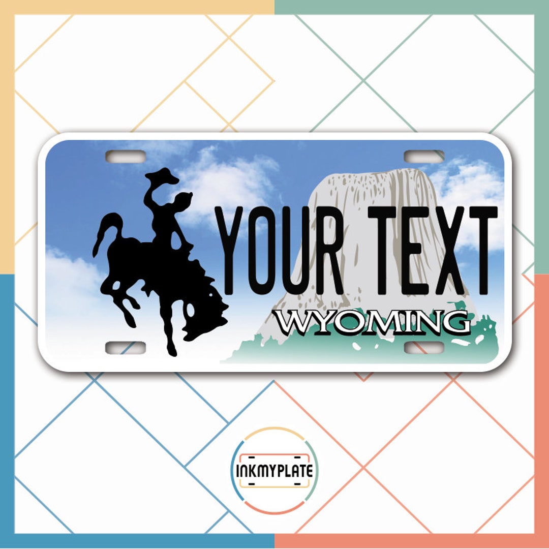 Inkmyplate - Personalized WYOMING License Plate for Cars, Trucks ...