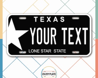 Texas Personalized License Plate | Etsy