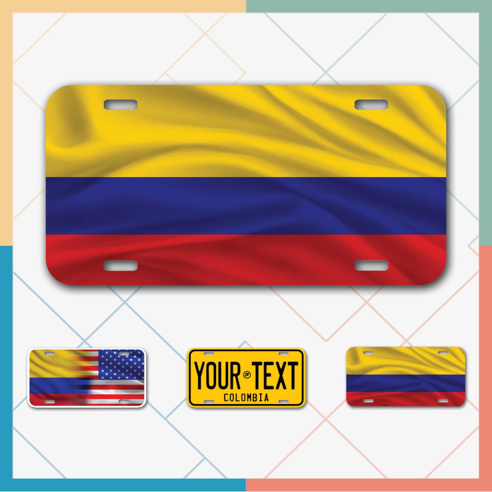 Custom Colombian License Plate for Cars, Trucks, Motorcycles, Bicycles ...