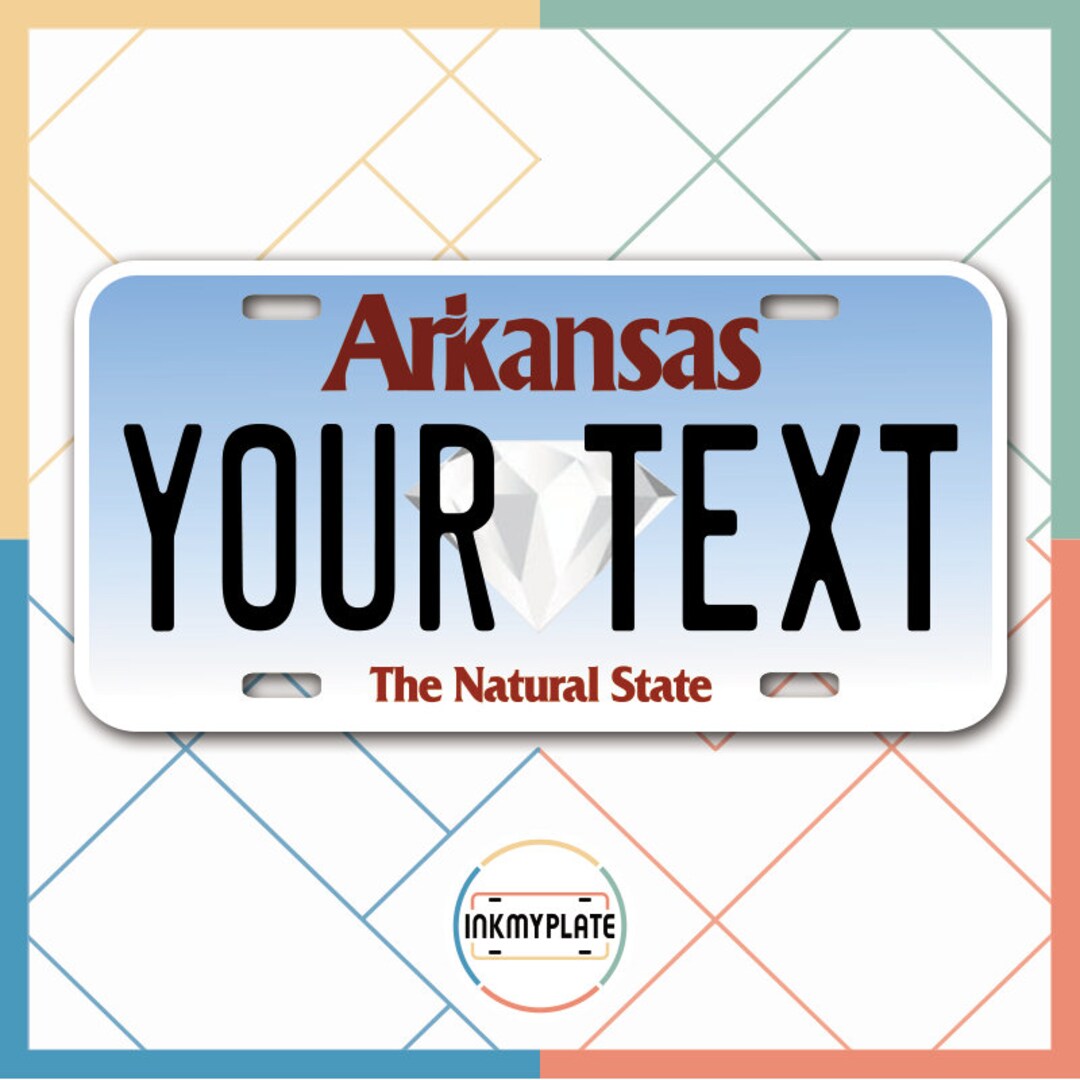 Inkmyplate - Personalized ARKANSAS License Plate for Cars, Trucks ...