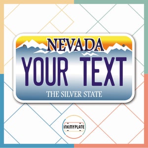 Inkmyplate - Personalized NEVADA License Plate for Cars, Trucks ...