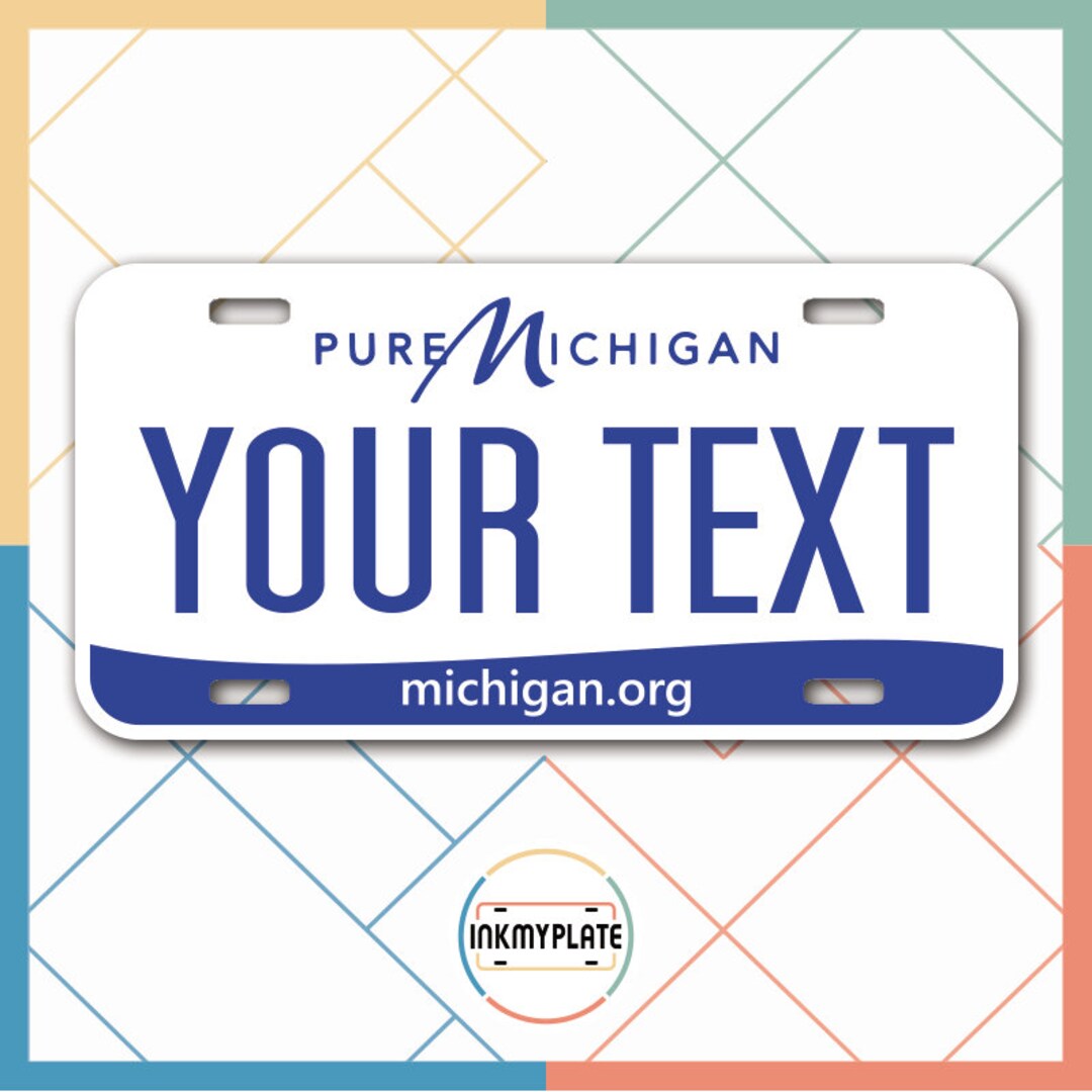 Inkmyplate - Personalized Michigan Blue License Plate for Cars, Trucks ...