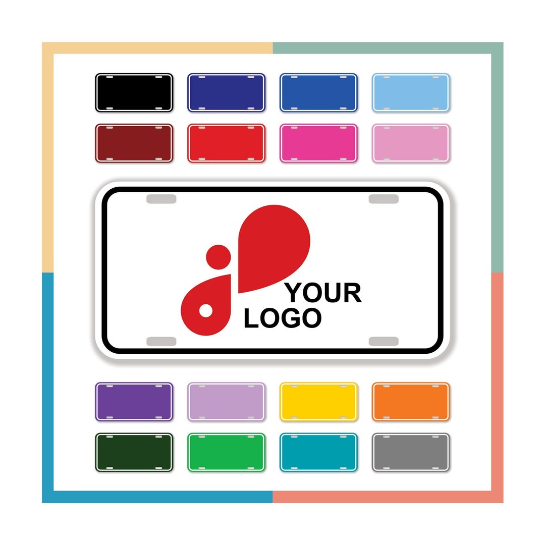 Custom License Plate With Business Logo, 6x12 - 7x4 - 6x3, Personalized ...