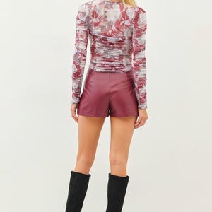 Western Chic Faux Leather Skort – Mini Split Front | Vegan Leather ...