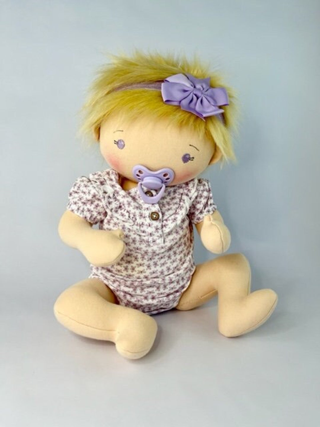 Waldorf Style Soft Baby Doll - Natural Baby Doll - Girl Doll - Handmade ...