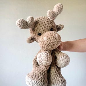 Jumbo Crochet Moose Snuggler: Plush Chenille Lovey - Etsy