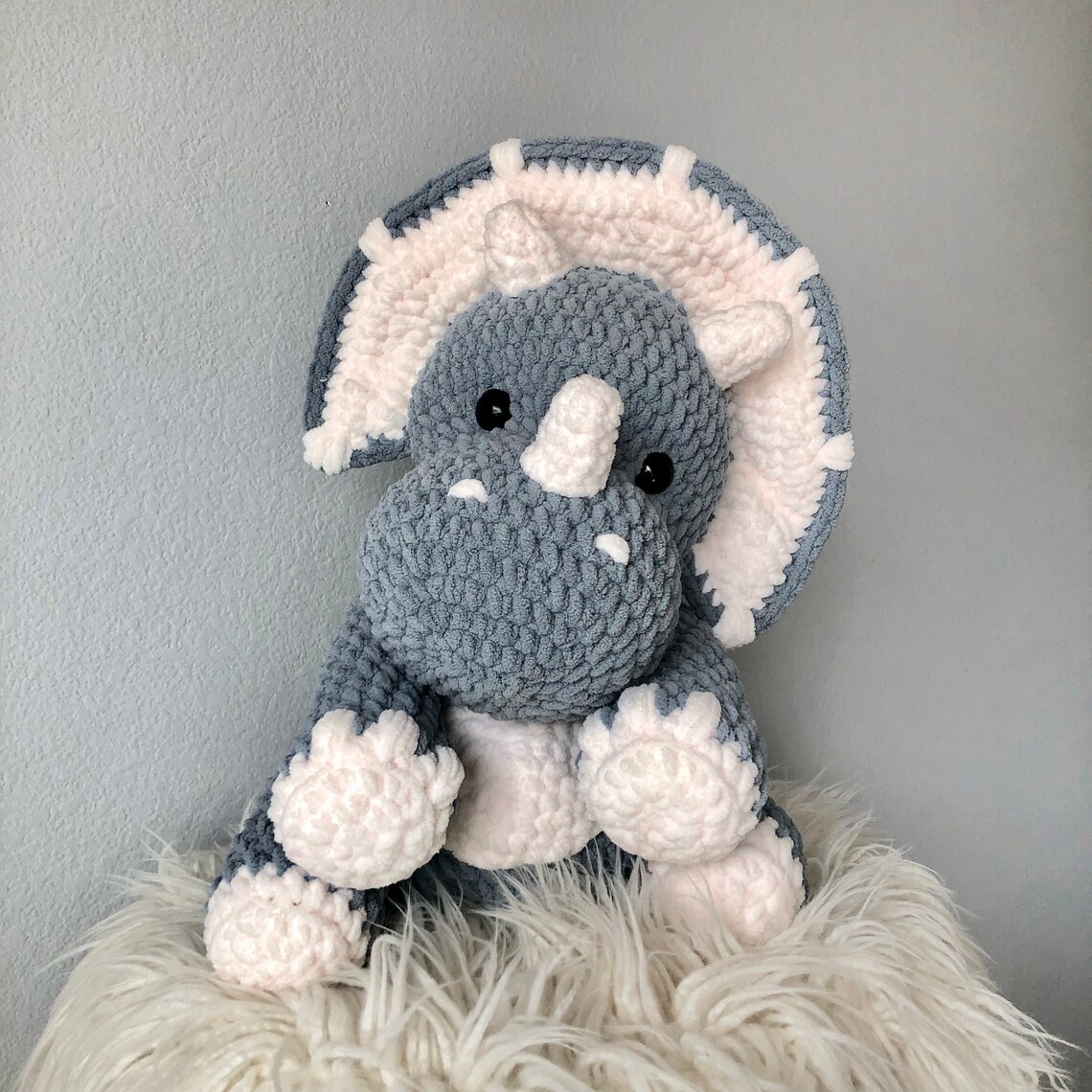 Extra Large Dinosaur Stuffie Dino Chubby Plush Triceratops - Etsy